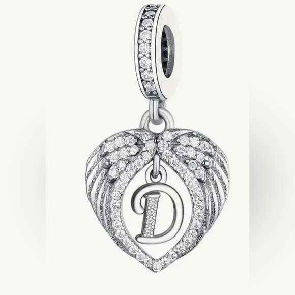 Pandora | Jewelry | Silver Letter D Angel Wings Dangle Charm For ...